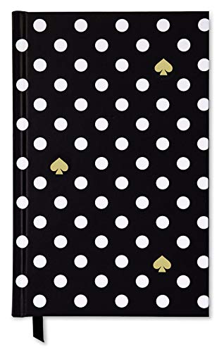 Kate Spade New York, Black and White Journal Notebook, 8.25" x 5.25" Hardcover Journal With 200 Lined Pages, Polka Dots