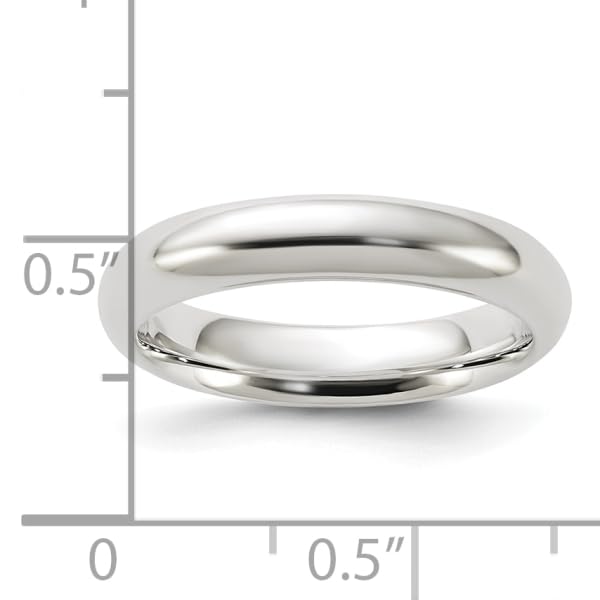 IceCarats 925 Sterling Silver 4mm Comfort Fit Plain Classic Wedding Band Ring Size 5