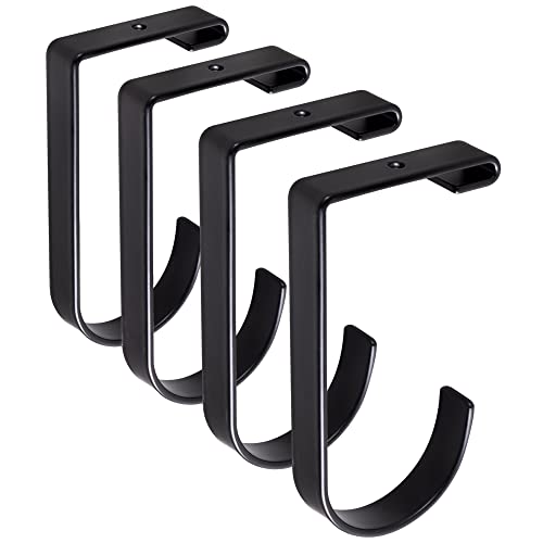 Saderoy 4-Pack Add-On Storage Flat Hook Accessory for Garage Ceiling Storage Rack and Wall Shelving, Black- Suitable for FLEXINOUMTS Ceiling Storage Racks and Wall Shelves