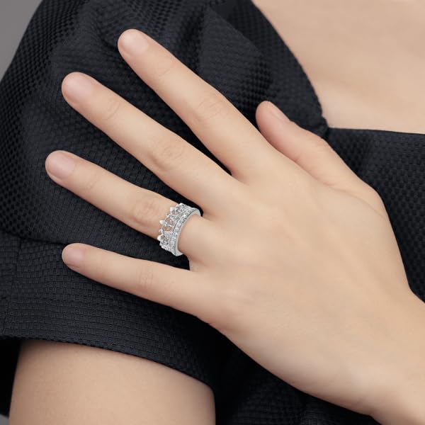 IceCarats 925 Sterling Silver French Fleur De Lis Lily Flower Royal Princess Crown Cubic Zirconia CZ Ring Religious Saint Band Size 7