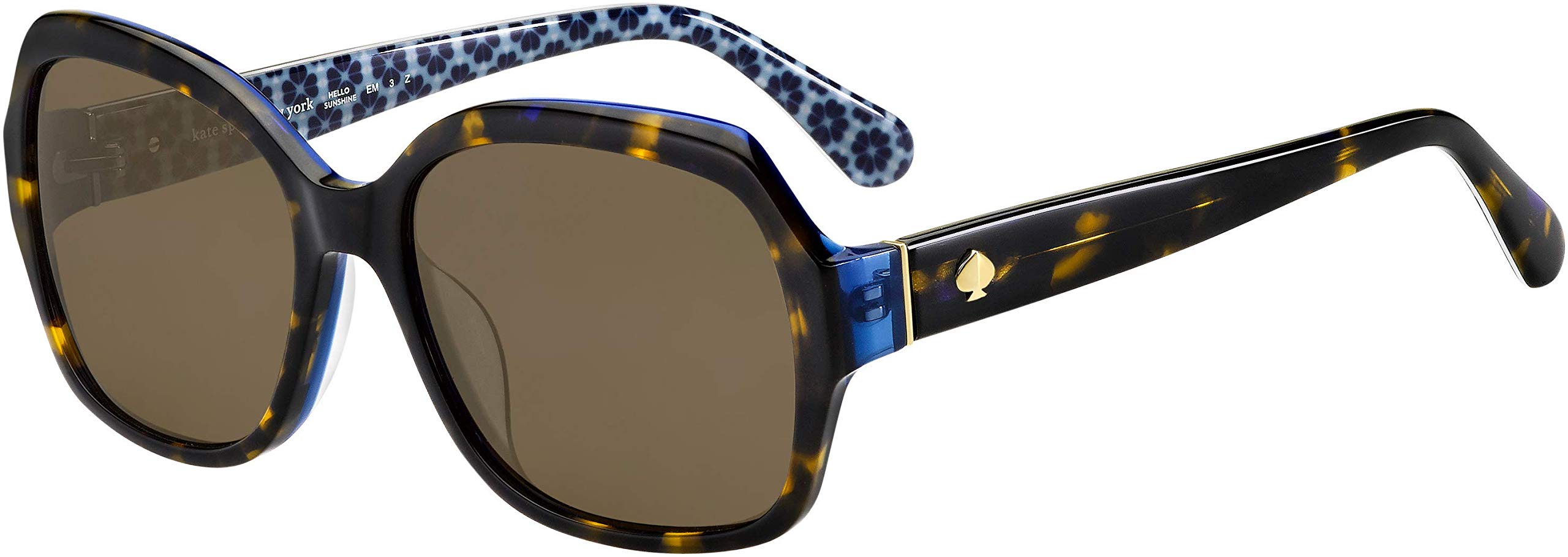 Kate Spade New York Amberlynn/S 02VM/SP 57MM Havana Pattern/Bronze Polarized Square Sunglasses for Women + BUNDLE with Designer iWear Eyewear Kit