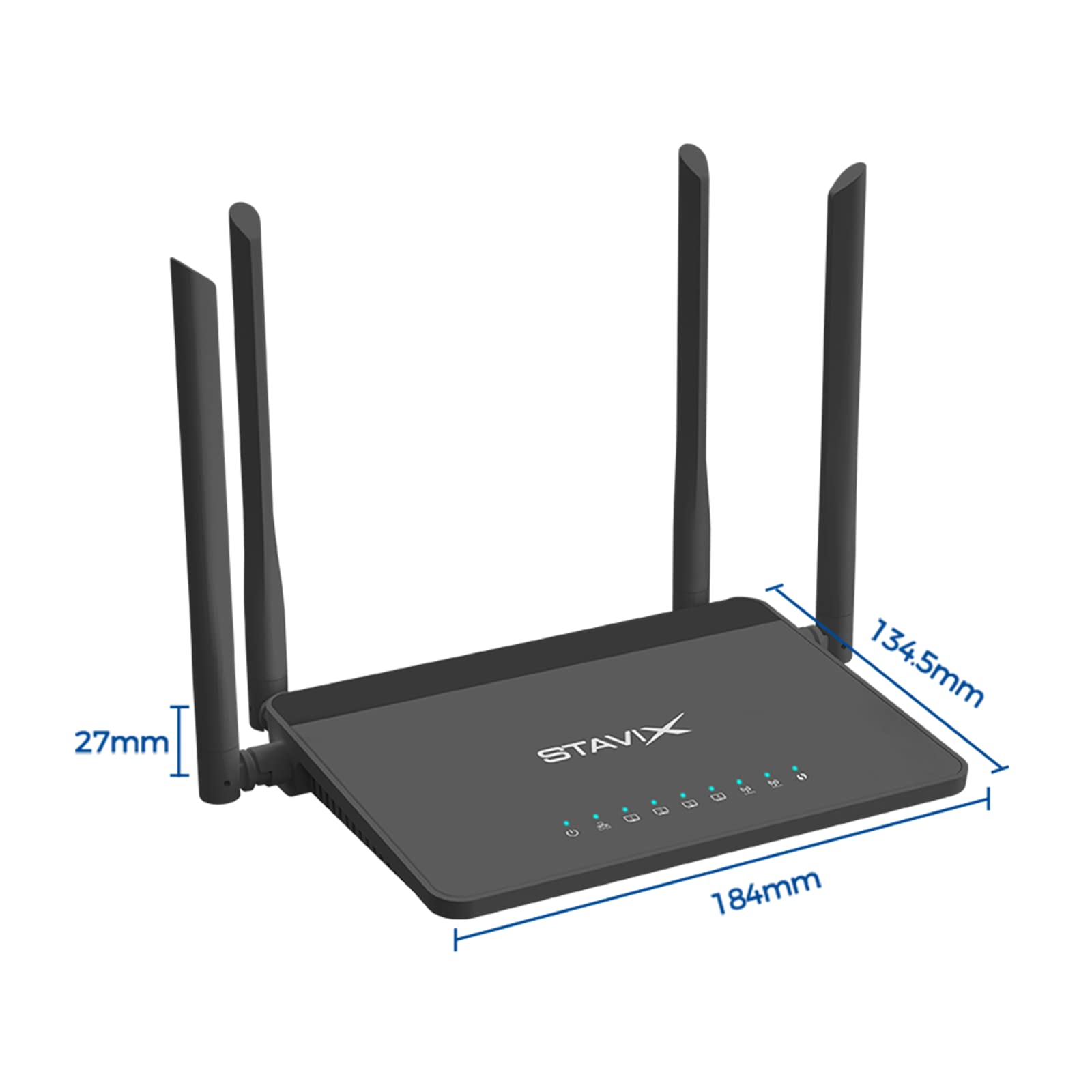 Stavix AC1200 1200Mbps Dual Band Wireless Router Gigabit Powerful High Speed Internet Smart WiFi Device | 4 * GE Port| 4 * 5 dBi High Gain Antennas | Parental Control | Up to 32 Devices