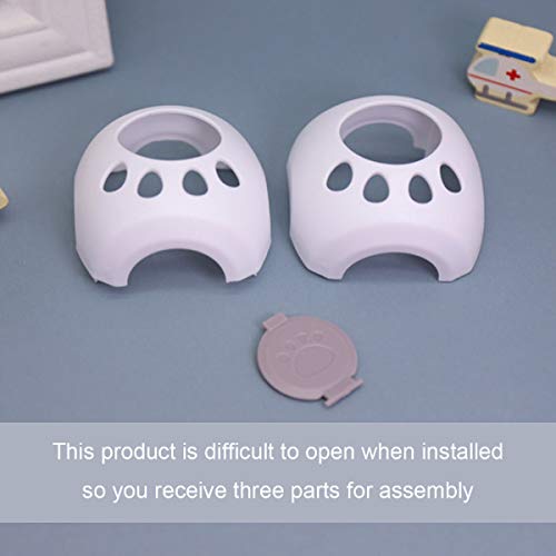 Jakuva 10 Pack Door Knob Safety Cover for Kids,Child Proof Door Knob Locks of Lockable Design, Fitting Most Knobs for Children Safety(White)