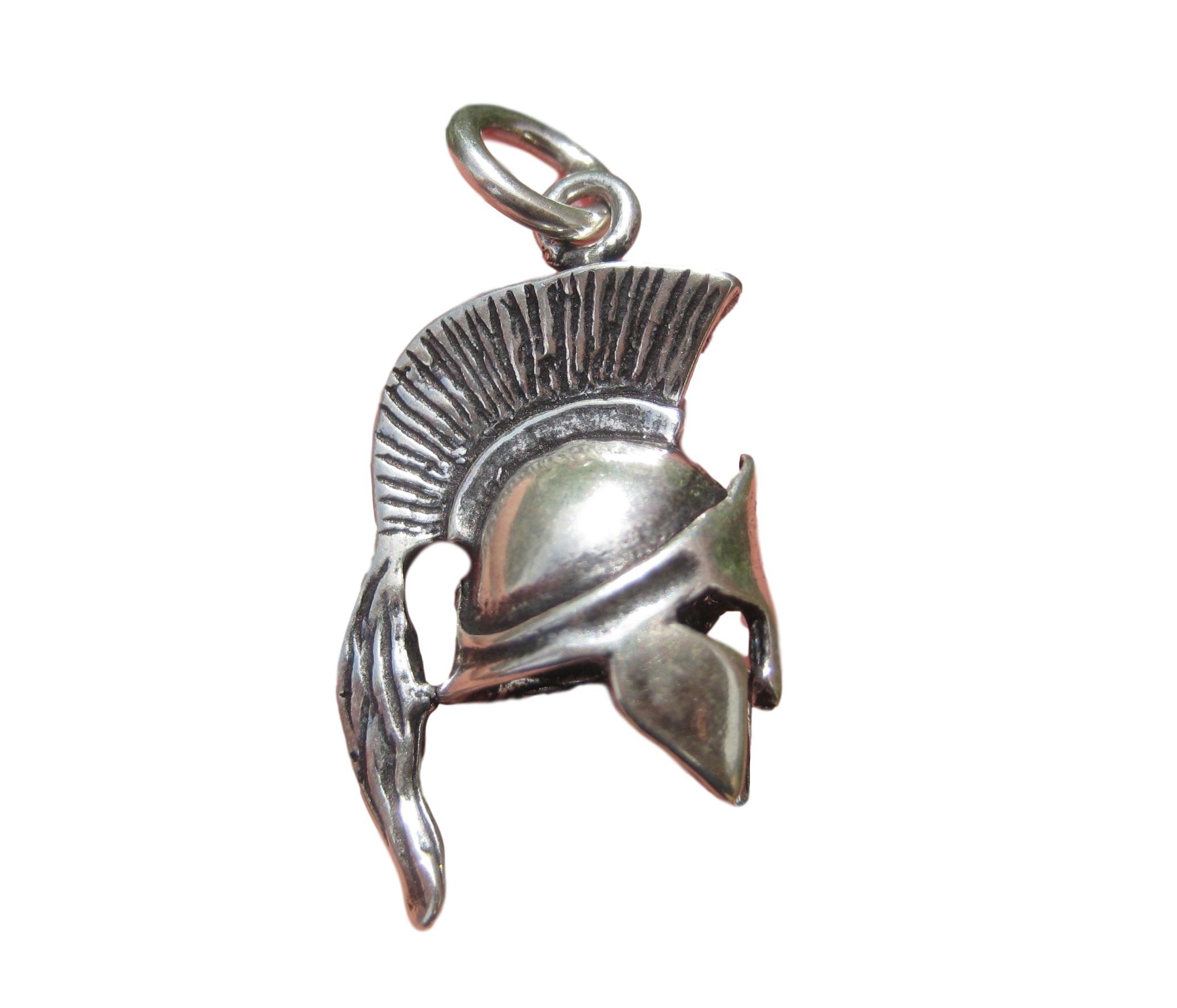 Himalayan Treasures 925 Silver Ancient Roman Gladiator Greek Spartan Soldiers Helmet Pendant