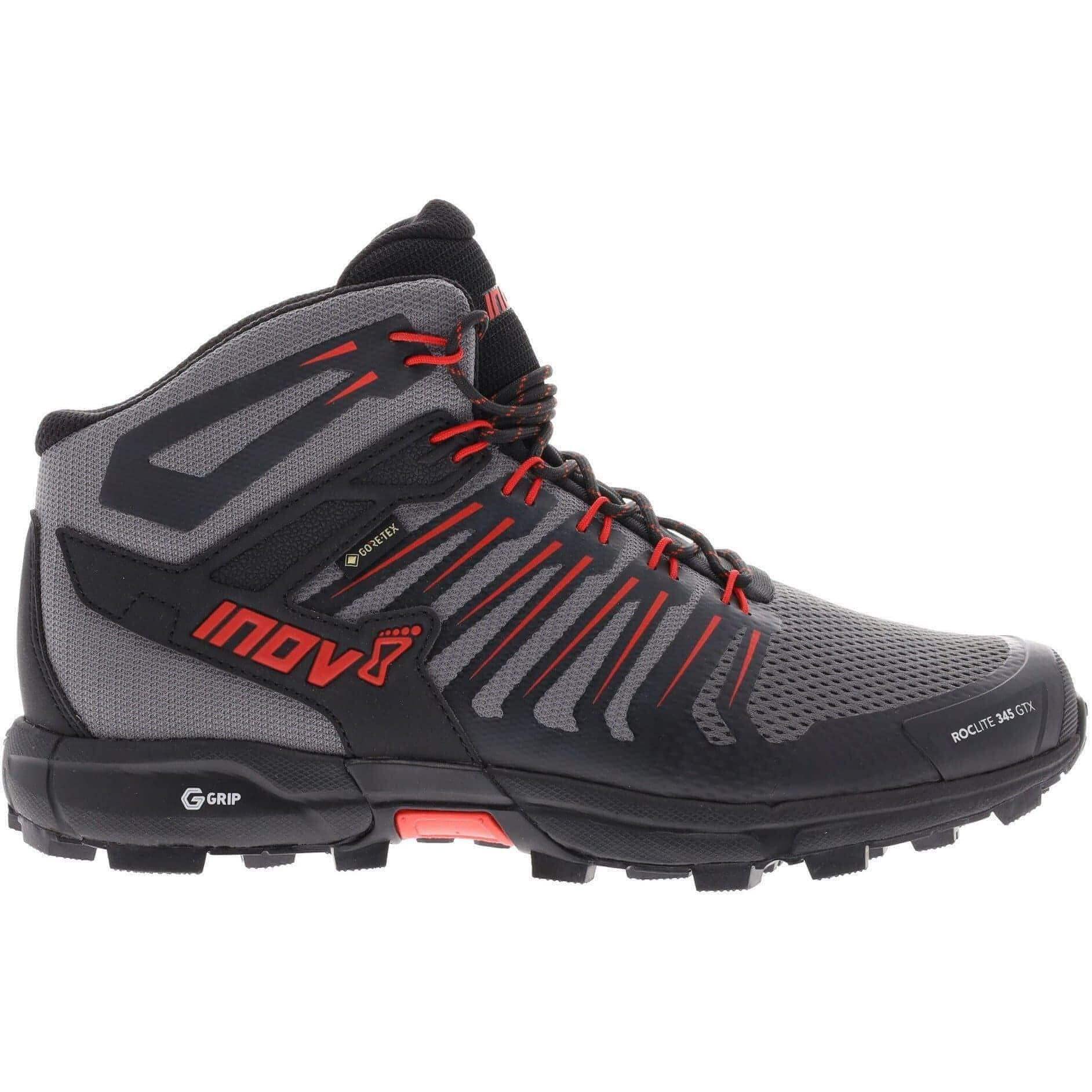 Inov-8 Men's Roclite 345 GTX hiking-boots, Grey/Black/Red, 11.5