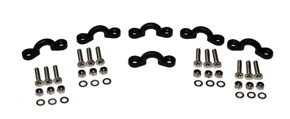 Injection Molded Nylon Pad Eyes Pack of 6 A4 Stainless Steel Machine Screws, Washers and Lock Nuts