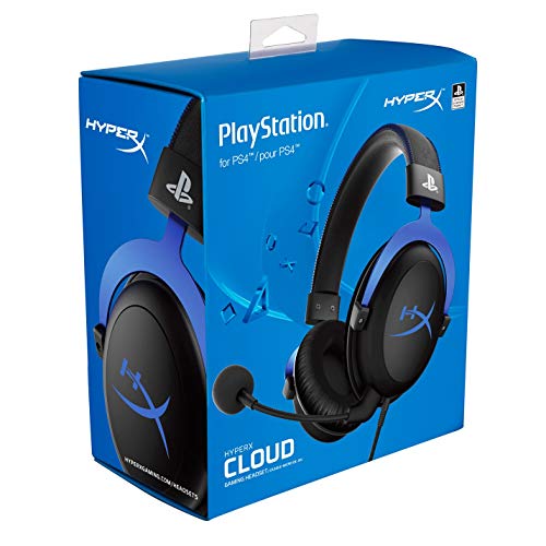 HyperX Cloud - Official Playstation Licensed Gaming Headset for PS4 with in-Line Audio Control, Detachable Noise Cancelling Microphone, Comfortable Memory Foam - Black (Renewed)