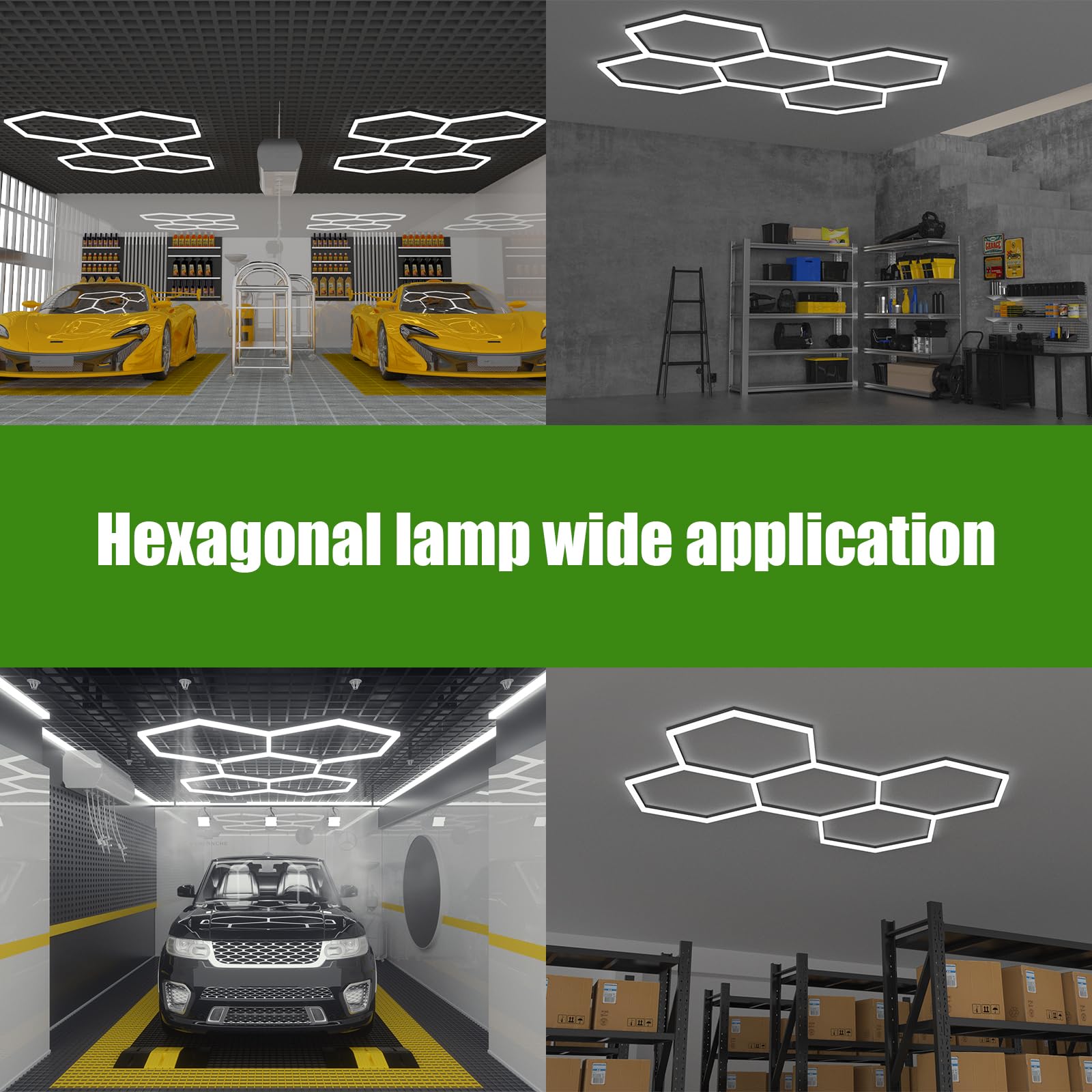 Tesiplz Hexagon Garage Light,25 Pack Upgraded 5 Grids LED Shop Light,240W 26400LM 6500K Super Bright Car Detailing Light,Plug-in Honeycomb Ceiling Light for Garage Workshop Basement Gym Warehouse