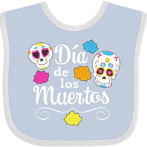 inktastic Día De Los Muertos Sugar Skulls Baby Bib Blue and White 2cf28