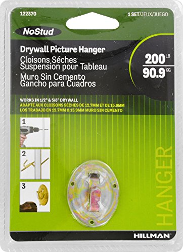 Hillman 122370 No Stud Picture Hanger, 1, No Color