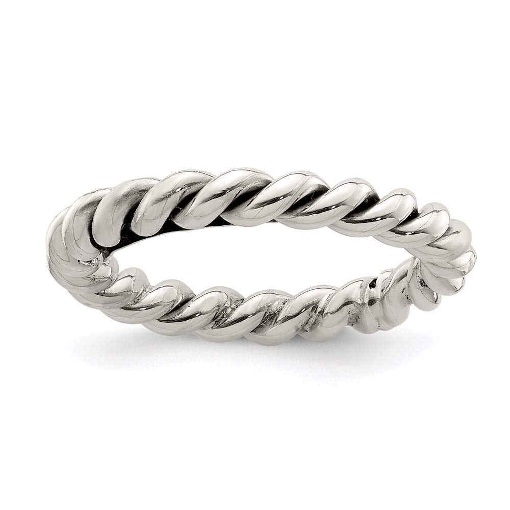 IceCarats 925 Sterling Silver Vintage Twisted 3mm Womens Woven Crisscross Band Statement Ring Size 7