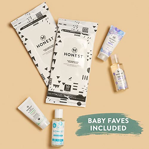 The Honest Company Diaper Cake | Clean Conscious Diapers, Baby Personal Care, Plant-Based Wipes | Pattern Play | Regular, Size 1 (8-14 lbs), 35 Count
