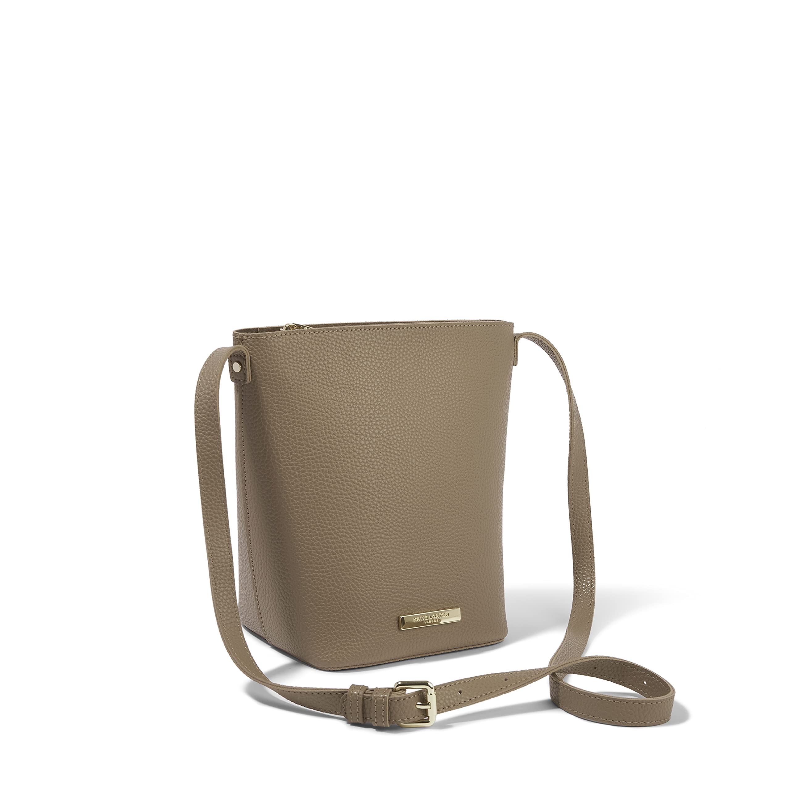 KATIE LOXTON Laura Womens Soft Pebble Vegan Leather Adjustable Strap Crossbody Satchel Purse Taupe
