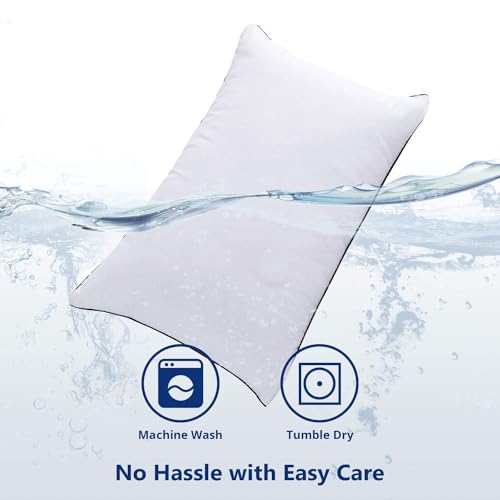 JOLLYVOGUE Bed Pillows Standard Size Set of 2, Cooling and Supportive Full Pillow 2 Pack for Side and Back Sleepers, Down Alternative Hotel Collection Sleeping Pillows, 26x20 Inches