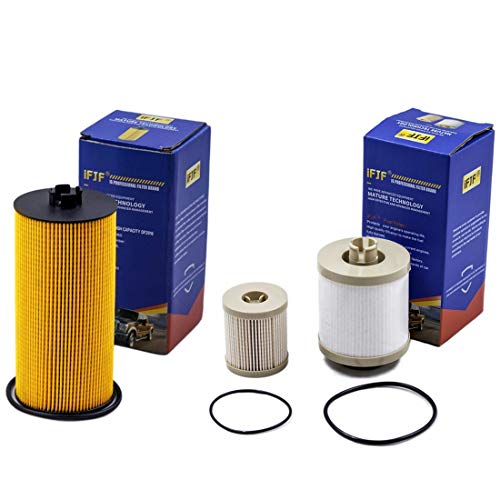 iFJF FD4616 Fuel Filter and FL2016 Oil Filter Replacement for F250 F350 F450 F550 Super Duty 6.0L 2003-2007 Excursion 6.0L 2003-2005 Replaces 3C3Z-9N184-CA 3C3Z-6731-AA