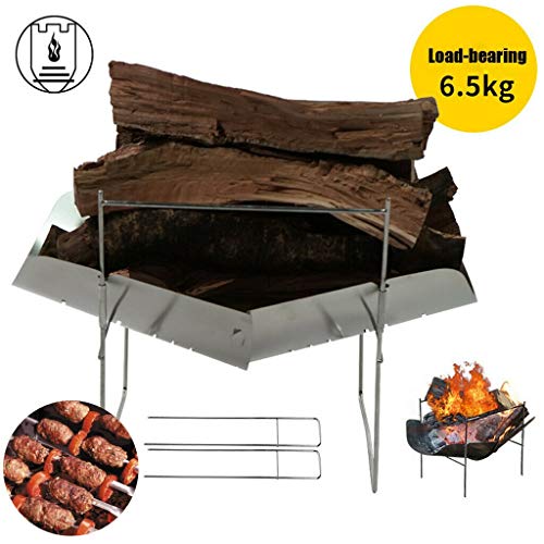 HALOU Mini Stainless Steel Barbecue Camping Stove Cooking Rack Foldable Charcoal BBQ Grill Holder Set Portable Outdoor Picnic Gear