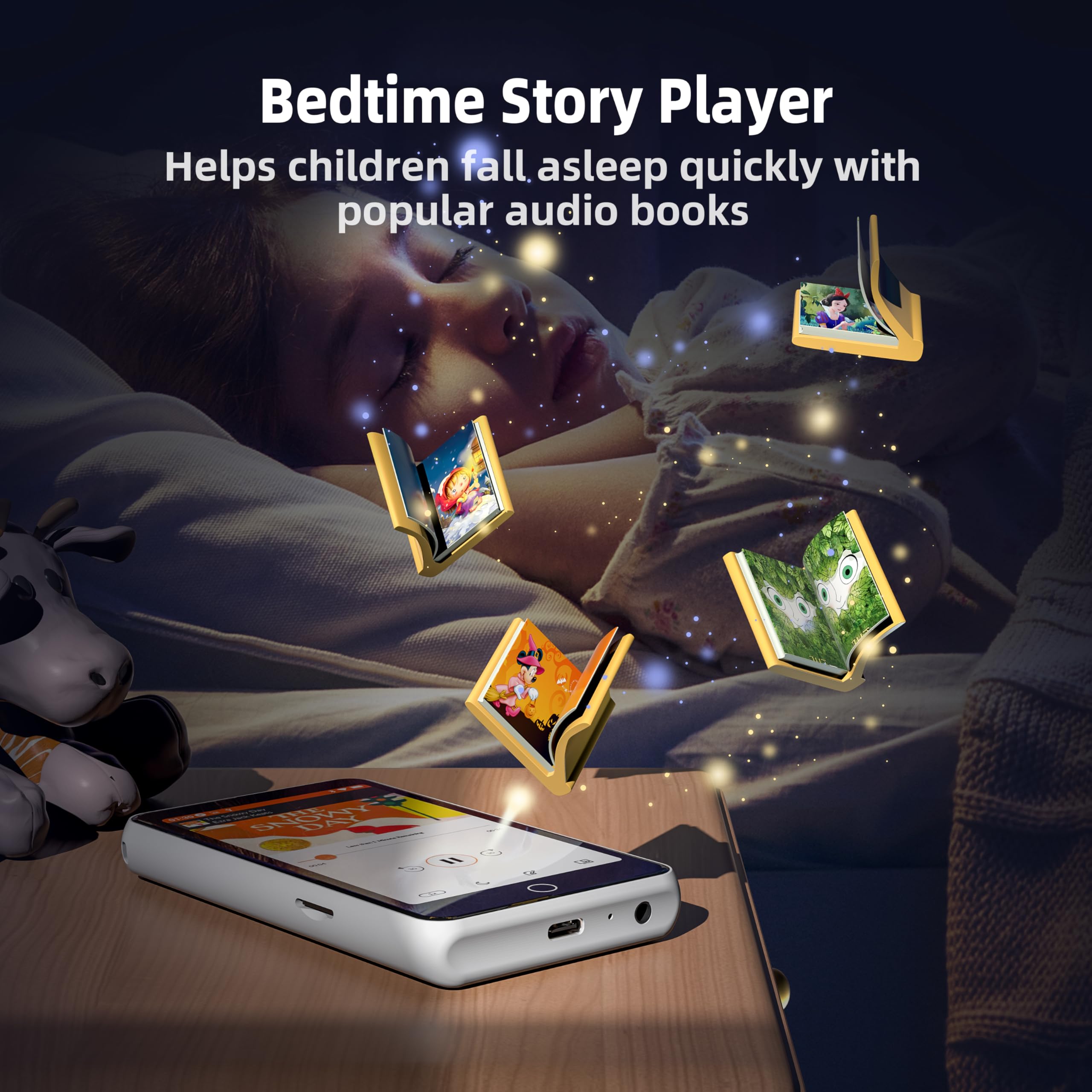 innioasis 128GB MP3 Player with Bluetooth and WiFi, Pre-Installed Spotify, Spotify Kids, FM Radio, 4" Touch Screen Android Streaming MP3 MP4 Player for Kids (White)