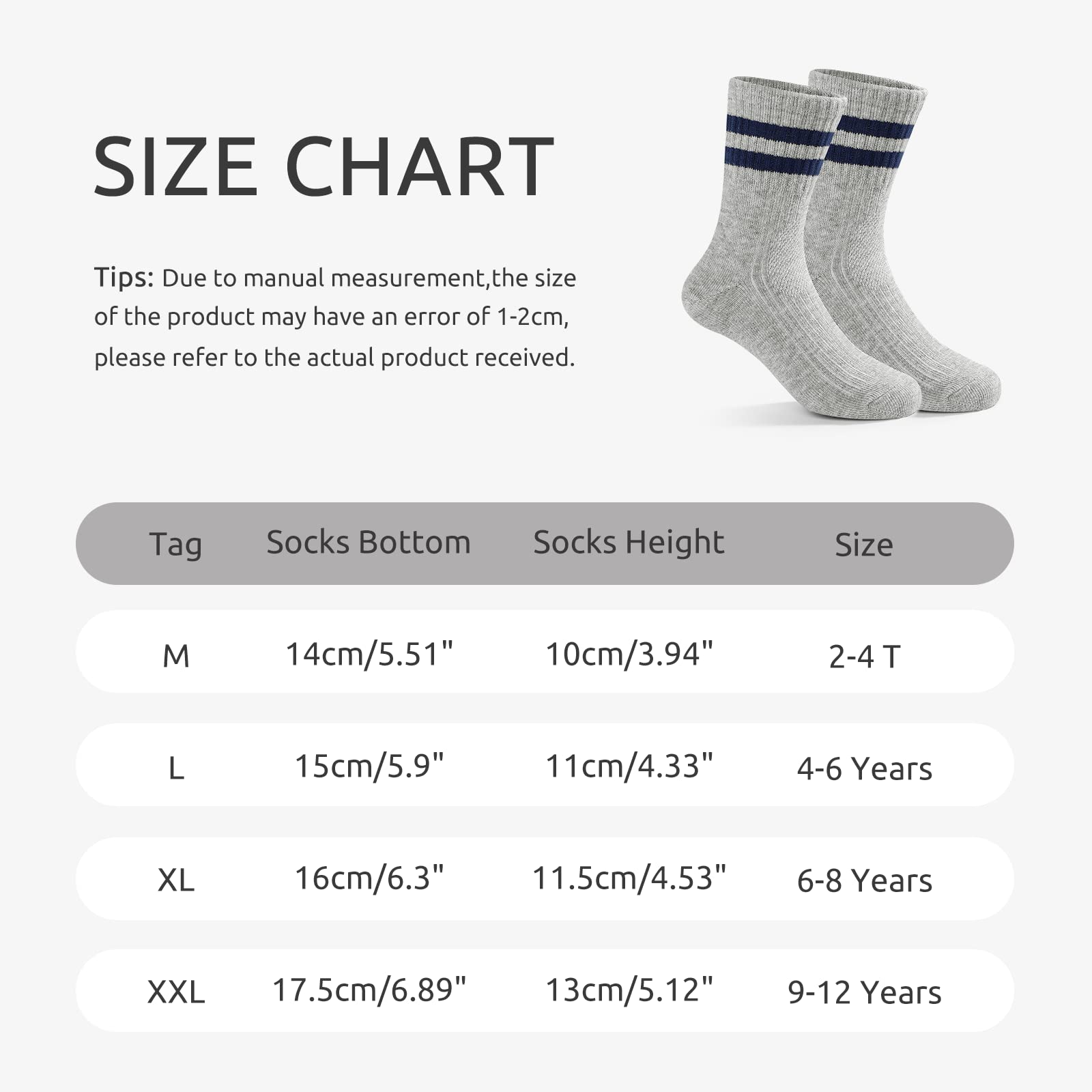 KEREDA Boys Crew Socks Kids Athletic Ankle Socks Uniform Socks for Girls 9 Pairs Multicolor 02 6-8 Years