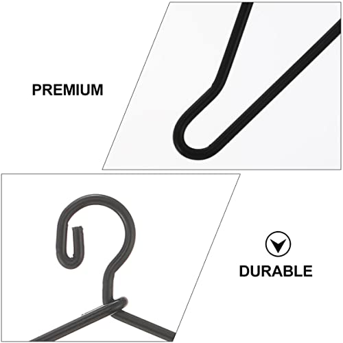 SAFIGLE 25pcs Simple Sturdy Miniature Dress for House Small Coat Clo Hangers Plastic Holders Clothes Black Outfit Holding Rack Clothing Mm Practical Support Hanging Wire Accessories