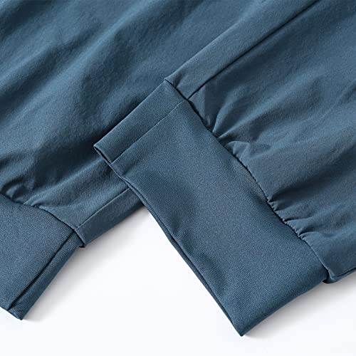 JHMORP Men's Slim Fit Golf Joggers Pants Lightweight Stretch Sweatpants with Zipper Pockets Navy,36