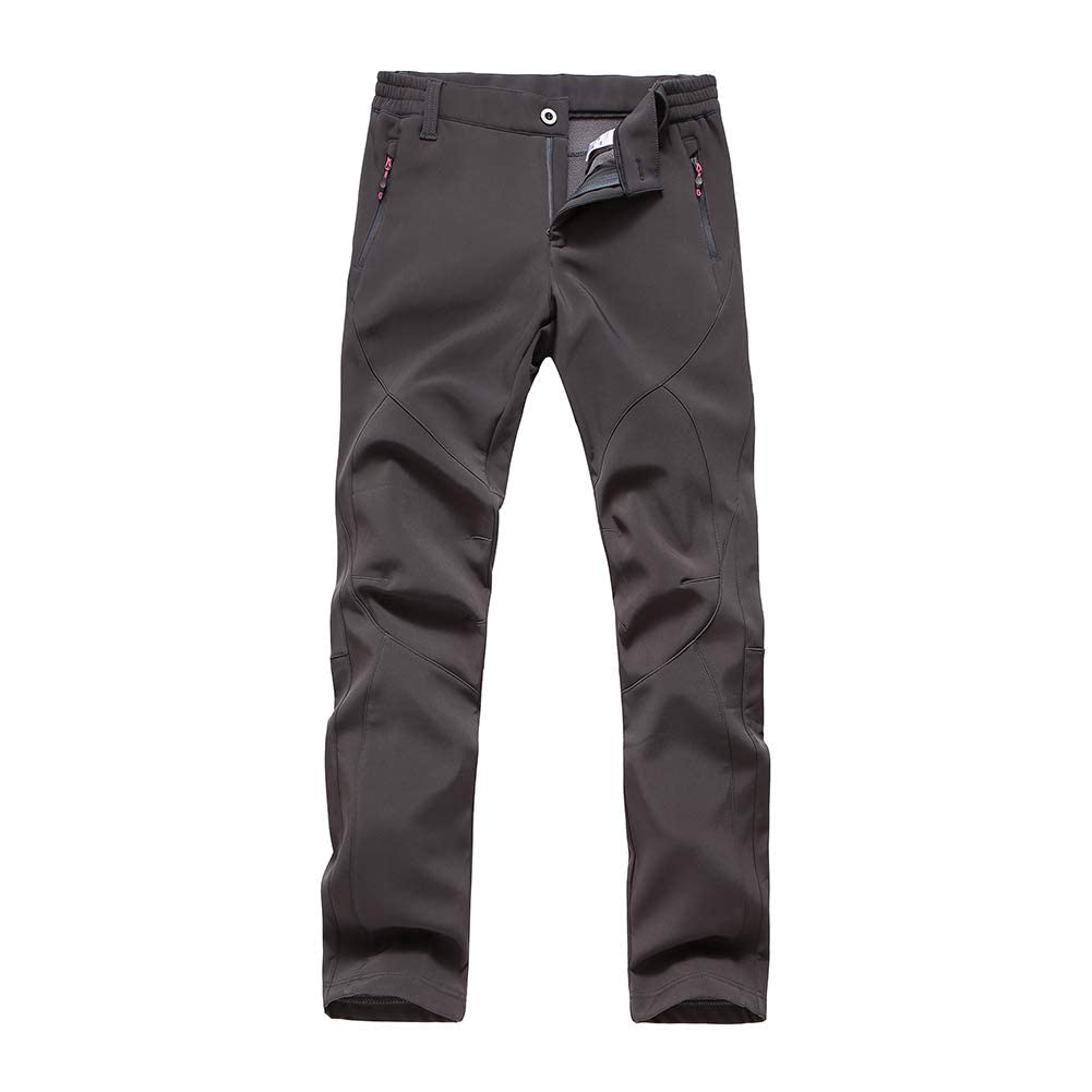 JOMLUN Women's Outdoor Hiking Pants Fleece Slim Soft Shell Snow Ski Pants Waterproof Windproof Winter