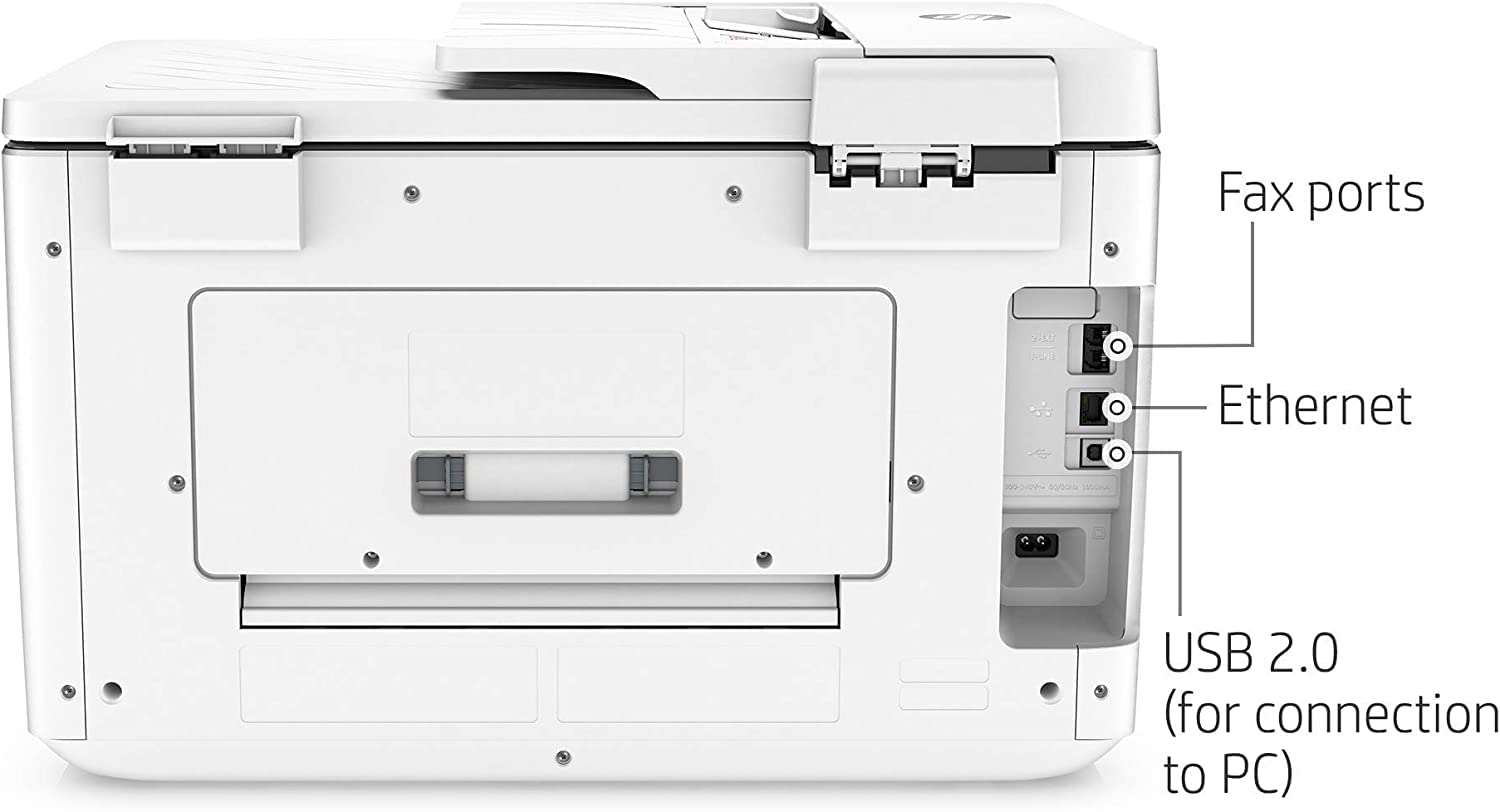 HP OfficeJet Pro 7740 Wireless Laser All-in-one Printer, Print Scan Copy Fax, Auto Duplex Printing, 2.65 Inch Color Touchscreen, 34 ppm, 250-Sheet, 35-Sheet ADF, Bundle with JAWFOAL Printer Cable