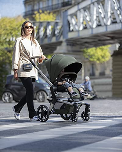 Joolz Hub+ - Premium Stroller for Babies from 6 Months up to 50 lbs - Superior Comfort & Safety - Easy Fold & Go - Integrated LED Lights - XXL Sunhood - Marvelous Green