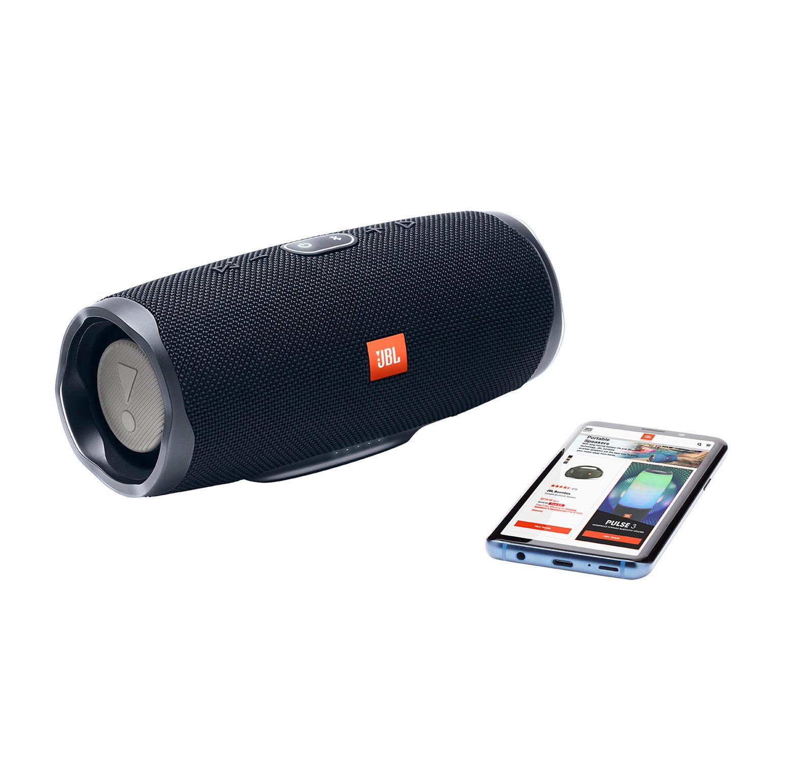 JBL Charge 4 Portable Waterproof Wireless Bluetooth Speaker Bundle with divvi! Charge 4 Protective Hardshell Case - Black