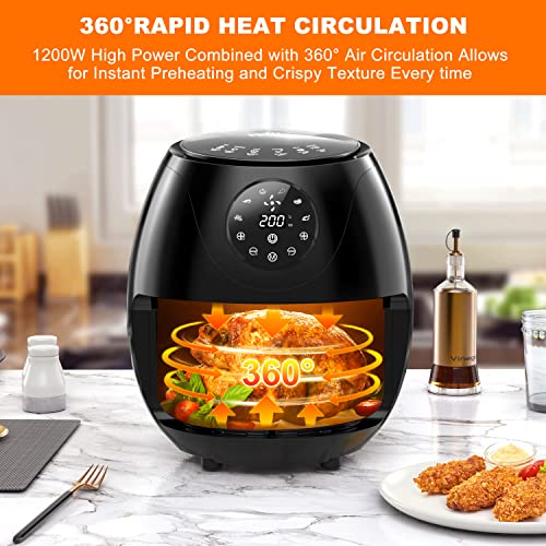 Willz Digital Air Fryer with 6 Pre-Set Cooking Programs & Precise Temperature Control, Non-Stick Basket and Dishwasher-Safe, 60 Minutes Timer, 3.5 Qt, Black