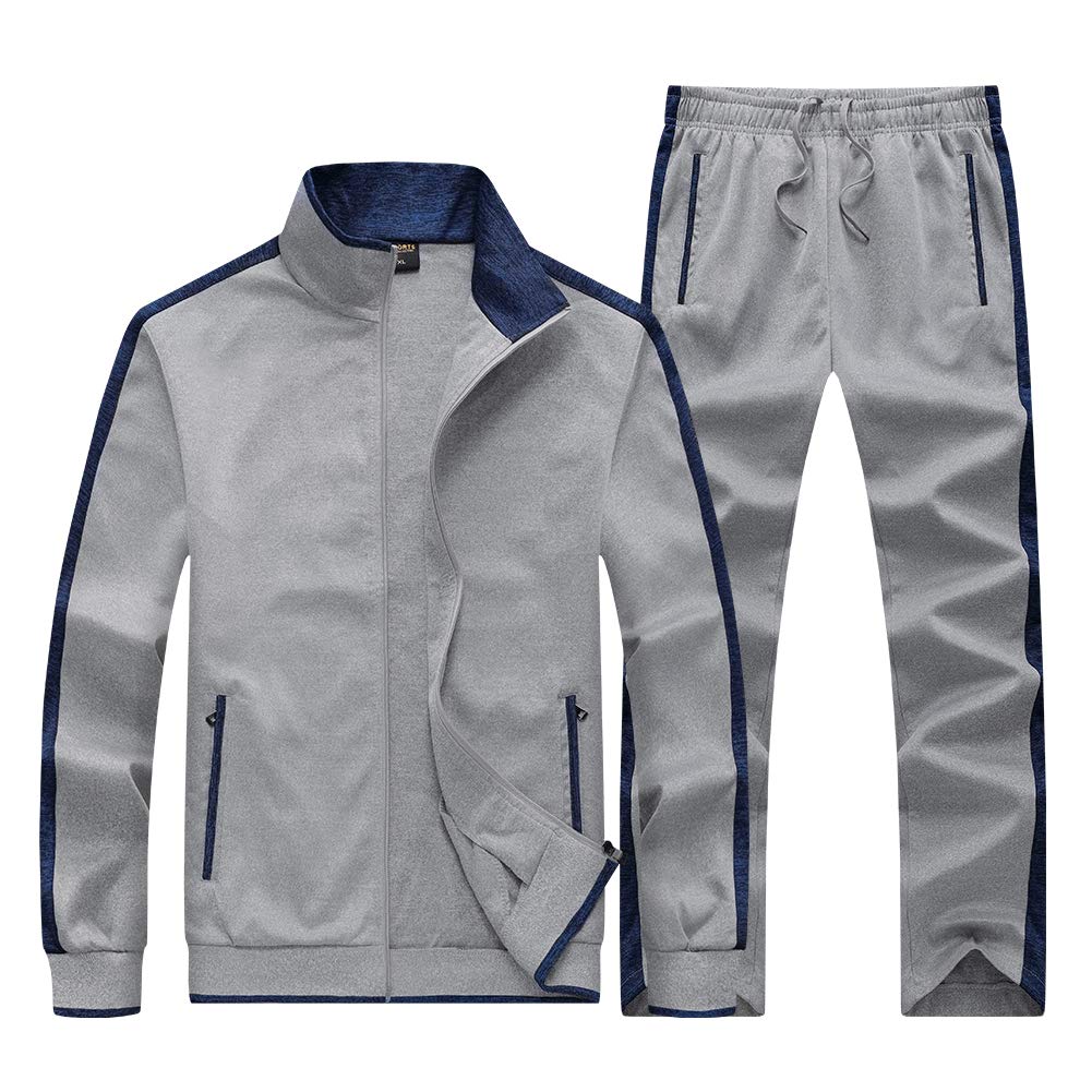 KASUNA Men's Tracksuits Casual Athletic Sweatsuit 2 Piece Track Suits Set Long Sleeve Training Jogging Outfits Full Zip Shenhui-M