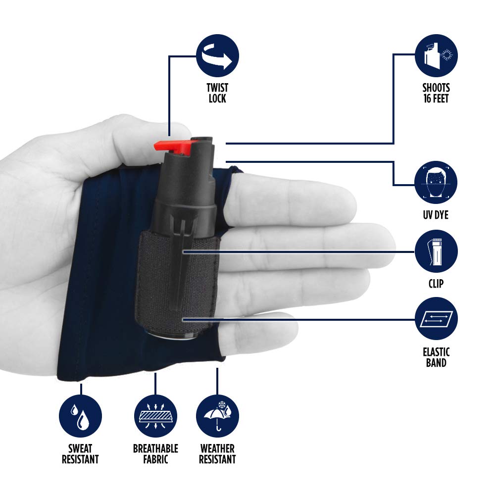 Guard Dog Instafire Runners Pepper Spray, Hottest Red Pepper Formula, Sweat Resistant, Fits in Hand, Black