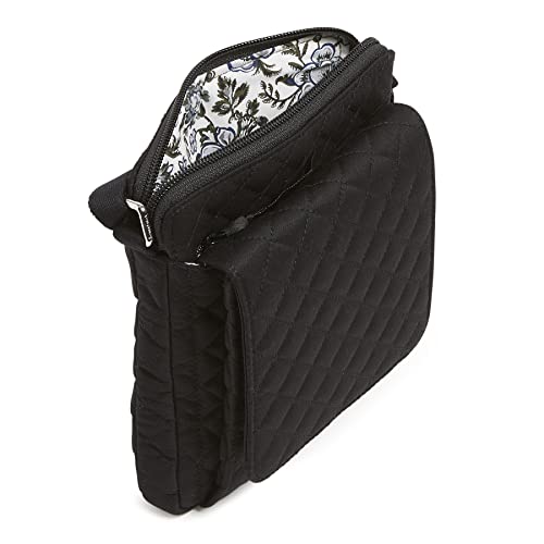 Vera Bradley Women's Cotton Mini Hipster Crossbody Purse With RFID Protection, True Black, One Size