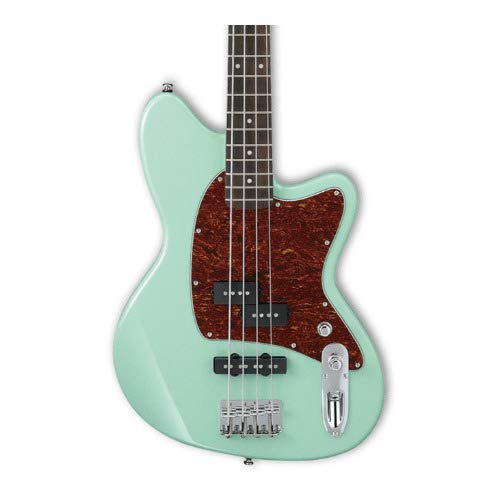 Ibanez TMB100 Talman Electric Bass Guitar (Mint Green) Bundle with 3 Watt Bass Amplifier with On-board Compressor, and Woven Right Angle Instrument Cable 10-Feet (3 Items)
