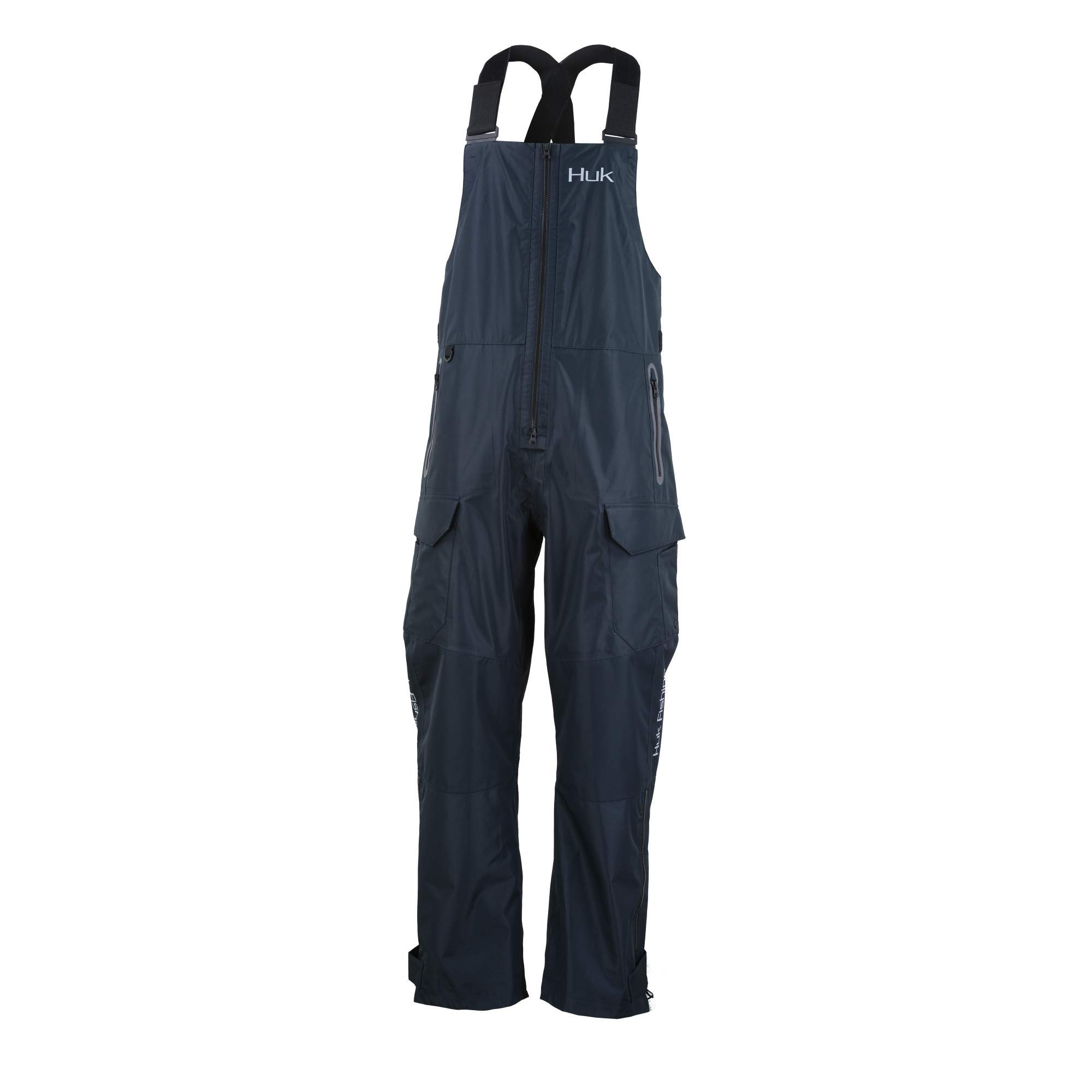 Huk Men's Tournament Wind Water Proof Fishing Bib, Black, X-Large