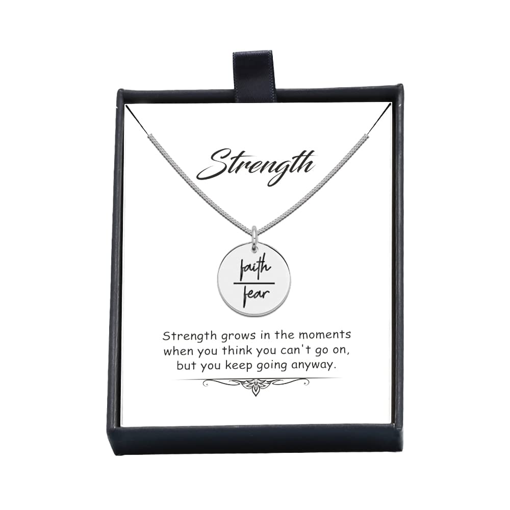 LeCalla 925 Sterling Silver Faith Over Fear Necklace for Women Teen, Gift for Best Friends, Gift for Her, Gift for Him