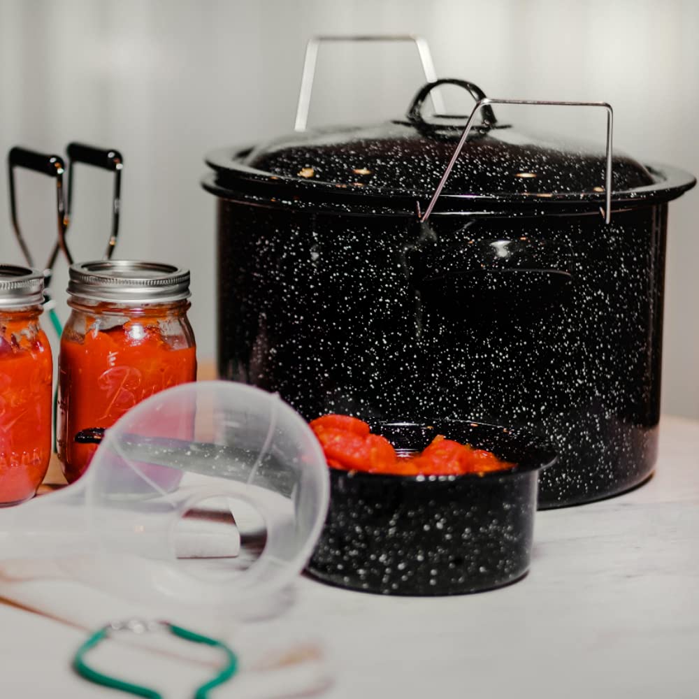 Granite Ware Enamel on Steel 12-Quart Water Bath Canner with Lid Black