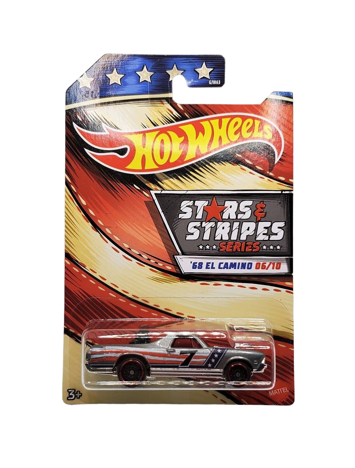 Hot Wheels American Stars and Stripes Bundle of 8 Diecast Vehicles in Red White and Blue