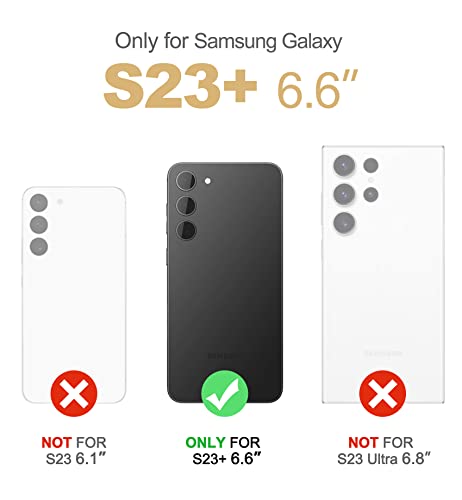 SURITCH for Samsung Galaxy S23+ Plus Clear Case 6.6" (Only), [Built-in Screen Protector] Full Body Protective Hard Shell+Soft TPU Phone Case for Samsung S23 Plus -(Full Clear)