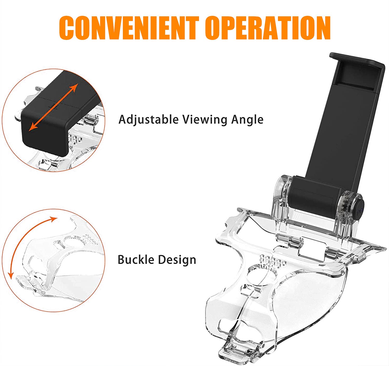 KJH Mobile Phone Clamp for PS5 Controller,Controller Phone Mount Clip Adjustable Bracket for Playstation 5