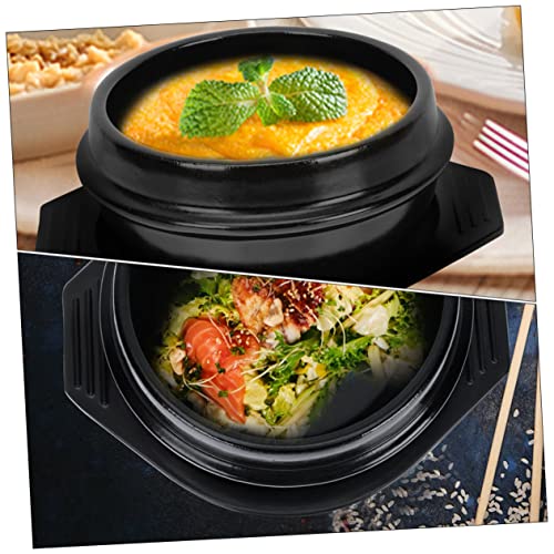 Yardwe 1 Set Korean Miso Soup Pot Korean Stone Pot Soup Pot with Lid Induction Stock Pot Earthen Pot Ramen Noodle Pot Induction Stew Pot Practical Stew Pot Ceramic Kitchen Cooking Pot Pan