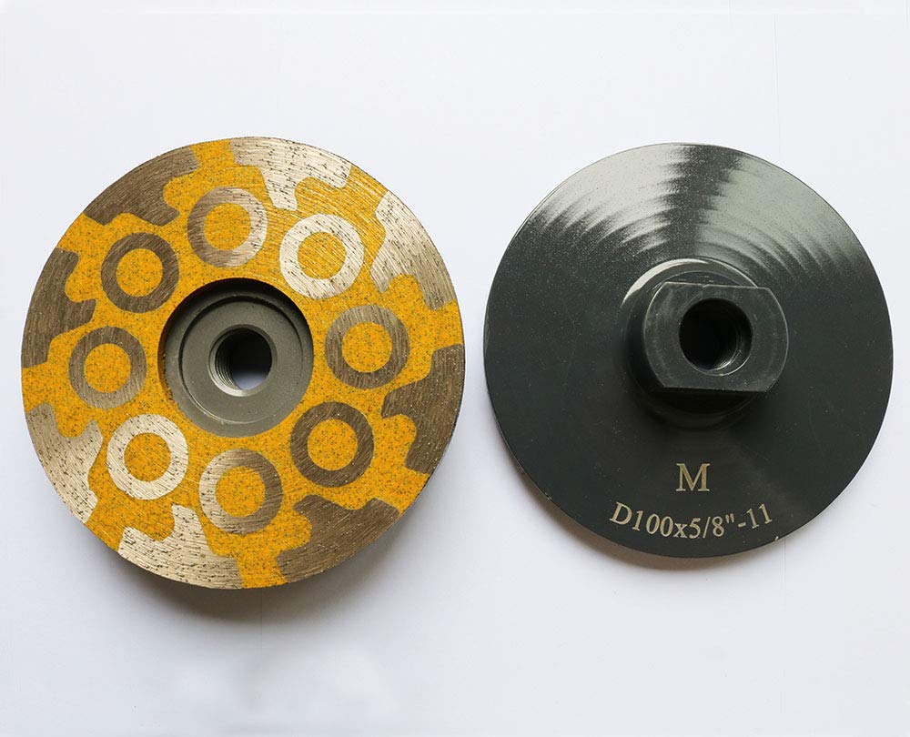 JDK 4 Inch Diamond Resin Filled Cup Wheel Grinding Wheel with Thread 5/8β-11 for Granite Stone and Tiles (Medium)