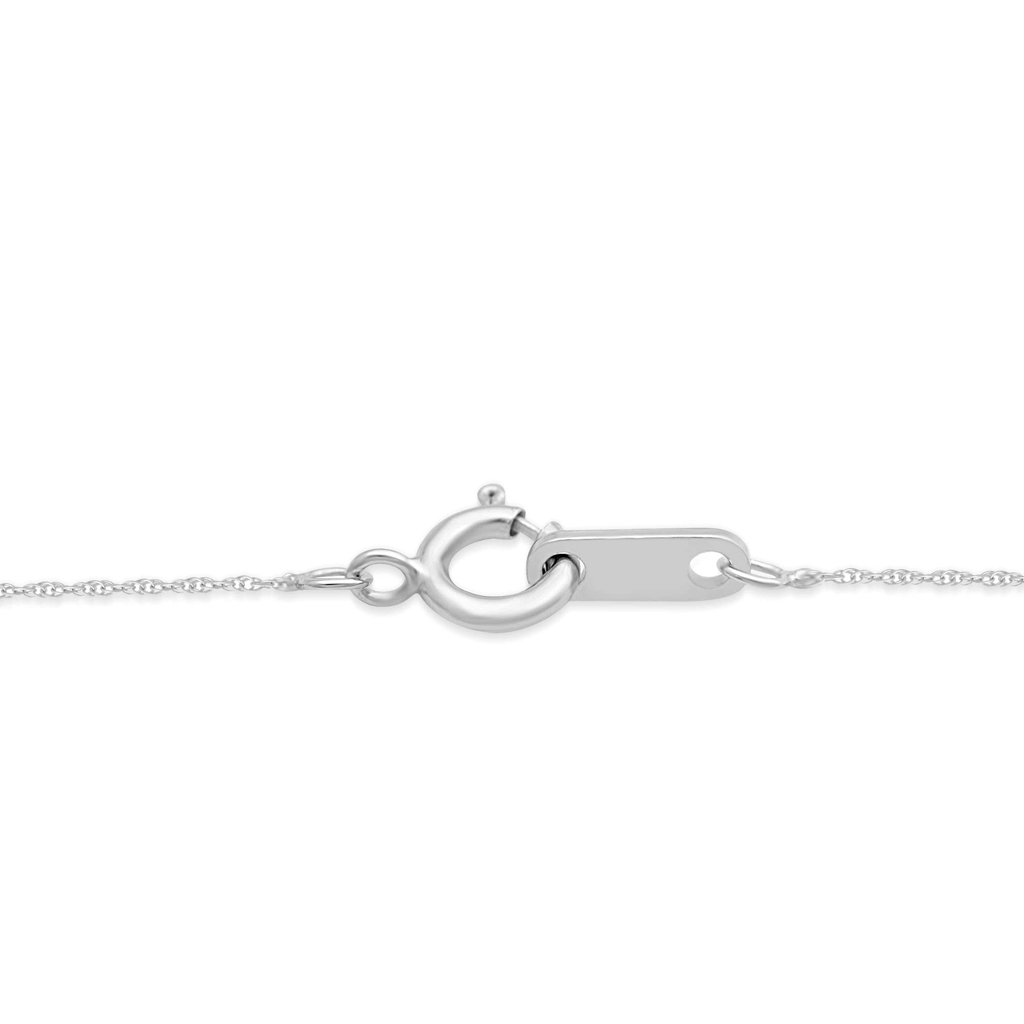 Jewelili Sterling Silver 1Cttw Natural White Round Diamond Heart Shape Pendant Necklace, 18" Rope Chain