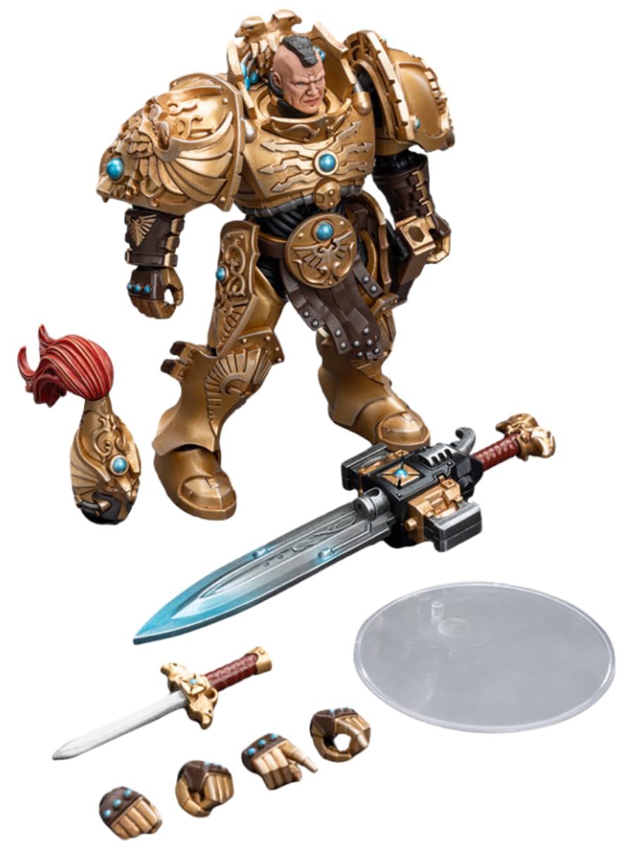 HiPlay JoyToy Warhammer 40K Collectible Figure: Adeptus Custodes Custodian Guard with Sentinel Blade 1:18 Scale Action Figures JT7837 (Guard with Sentinel Blade)