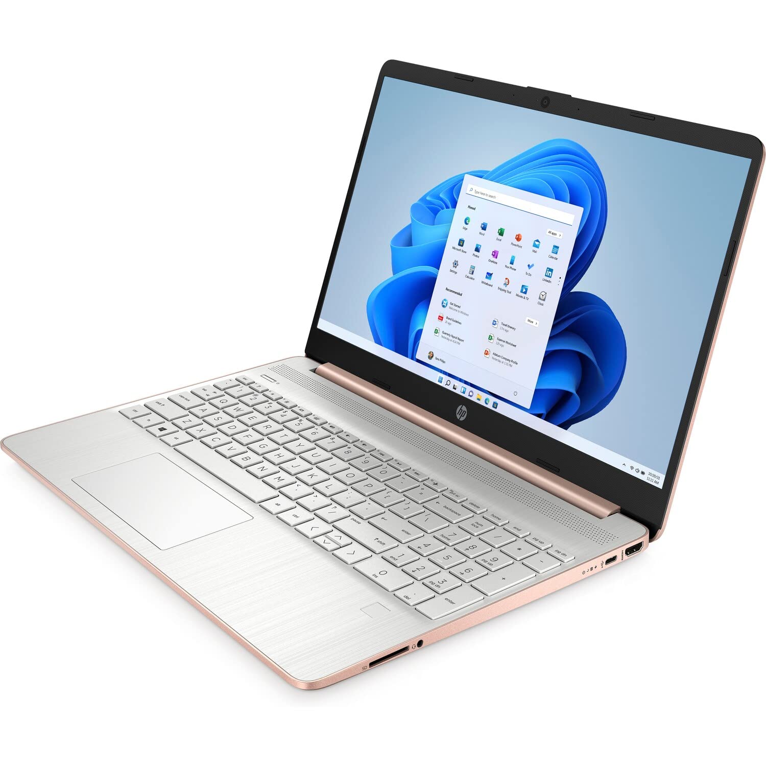 HP Laptop 15-DY0702DS 15.6-inch HD Notebook Screen, Intel Celeron N4120 UHD 600, 4GB DDR4 RAM 128GB SSD Computer PC w/ Dual-Speaker Webcam USB C HDMI Windows 11 Home S Installed, Pale Rose (Renewed)