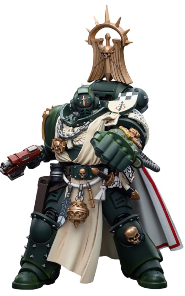 HiPlay JoyToy Warhammer 40K Collectible Figure: Dark Angels Master with Power Fist 1:18 Scale Action Figures JT7691 (JT7691)