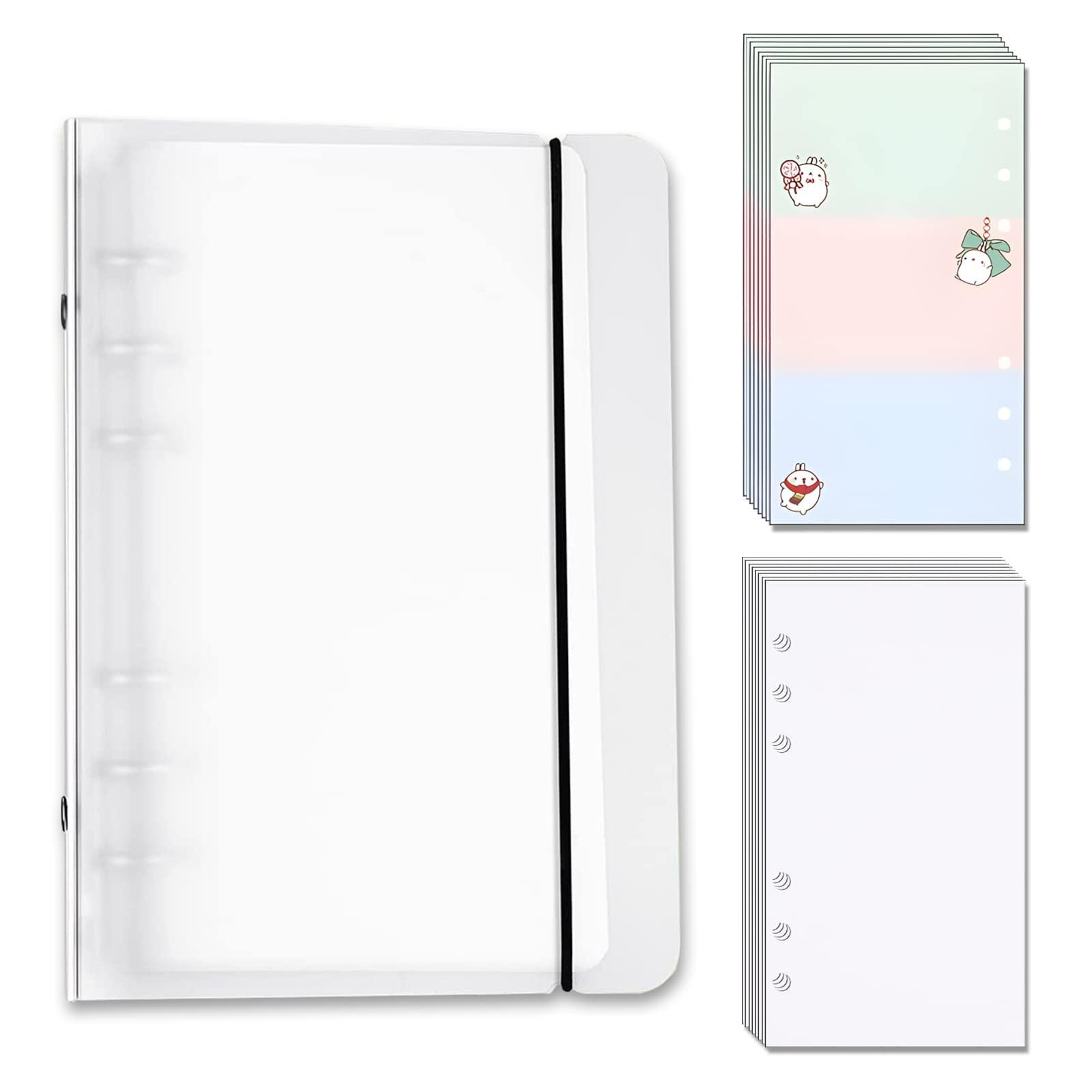 Sticker Collecting Album with 80 Blank Sheets & 40 Colourful Sheets, Reusable Transparent A6 Labels Collection Book