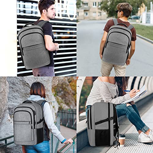 Yamdeg Extra Large Travel Backpack, Large Carry On Backpack, 17.3 Inch Laptop Backpack For Computer Business Travel With USB Port, TSA Airline Approved Waterproof Travel Daypack For Men, Grey