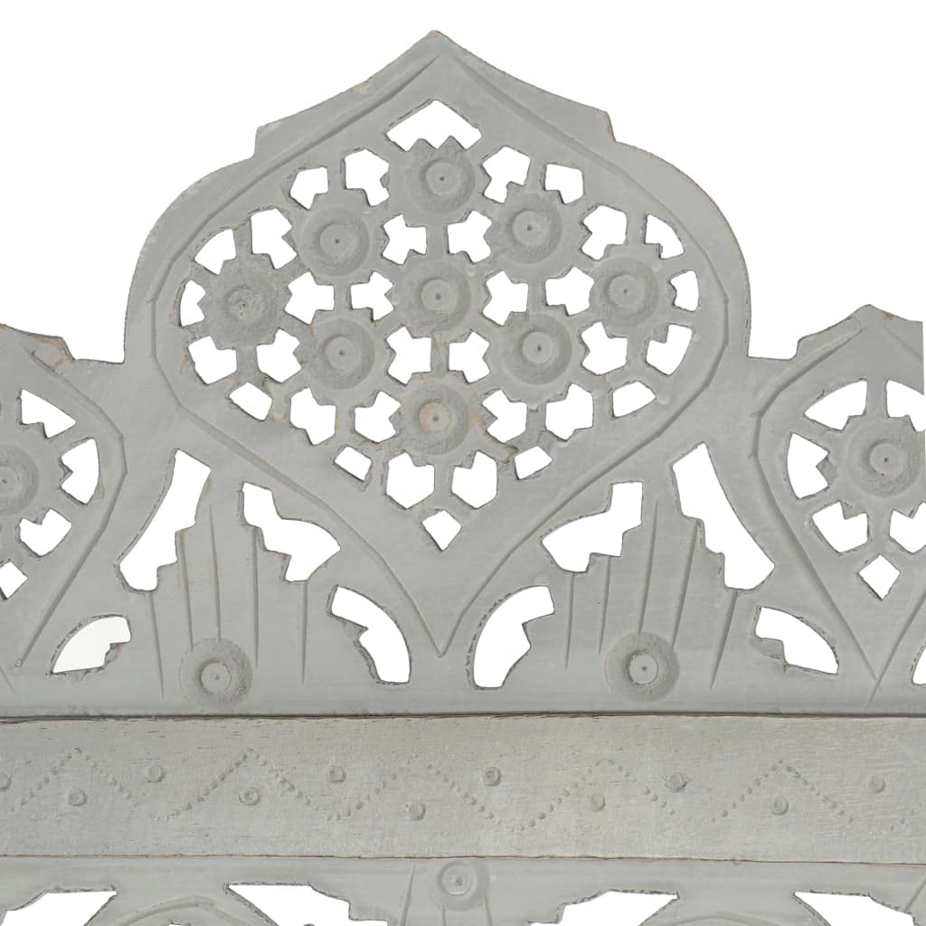 Hand Carved 3-Panel Room Divider Gray 47.2"x65" Solid Mango Wood,Freestanding Folding Screens Privacy Screen Dividers Wall Suitable forHome Office Restaurant Bedroom