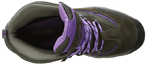 HI-TEC Women's Skamania Mid Waterproof Hiking Boot, Grey/Viola,9 M US