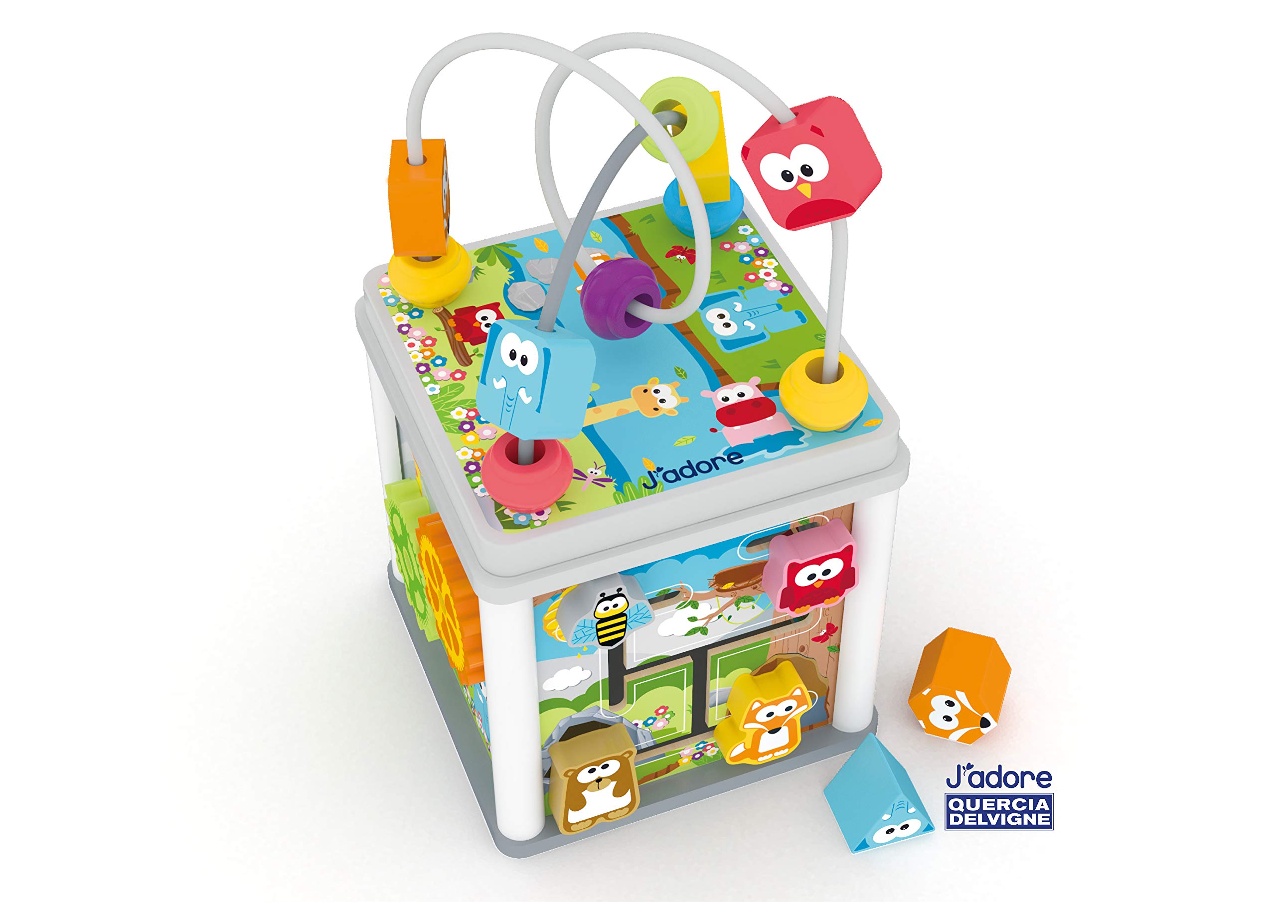 J'adore Wooden Zoo Animal Mini 5-in-1 Activity Cube Center